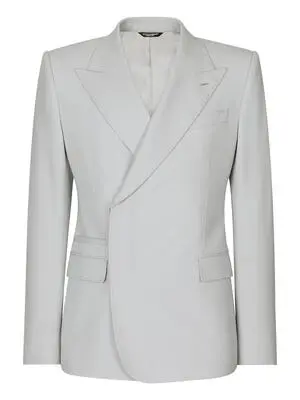 Dolce & Gabbana Double-breasted Stretch Wool Sicilia-fit Jacket - Grey