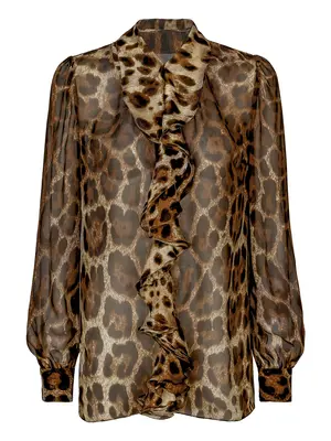 Dolce & Gabbana Leopard-print Chiffon Shirt - Animal Print
