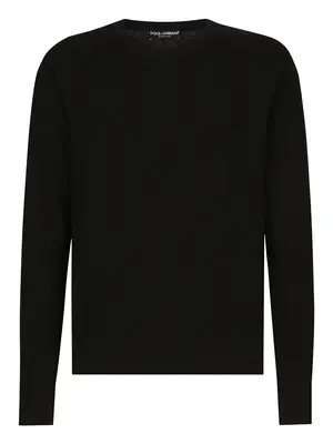 Dolce & Gabbana Wool Sweater With Dg Logo - Black