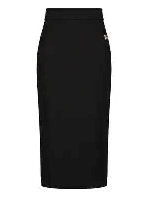 Dolce & Gabbana Milano Rib Midi Skirt - Black