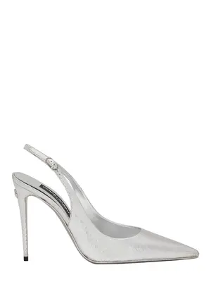 DOLCE & GABBANA Dolce & Gabbana Foiled Python Slingbacks