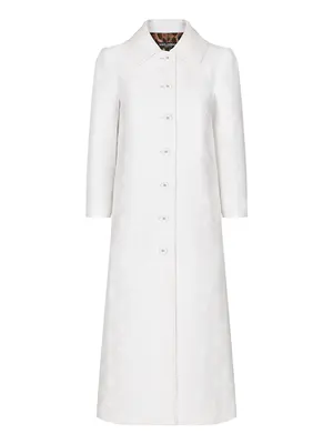 Dolce & Gabbana Jacquard Coat With All-over Dg Logo - White