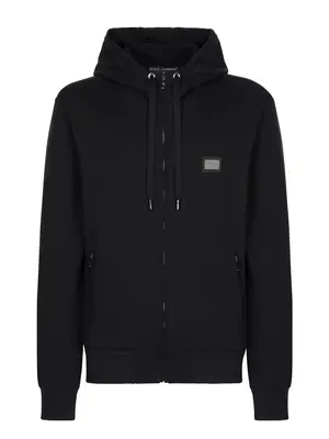 Dolce & Gabbana Jersey Zip-up Hoodie - Blue