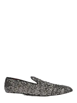 Dolce & Gabbana Sequined Slippers - Grey