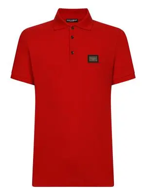 Dolce & Gabbana Cotton Piqué Polo-shirt With Branded Tag - Bordeaux