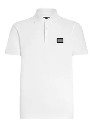 Dolce & Gabbana Cotton Piqué Polo-shirt With Branded Tag - White