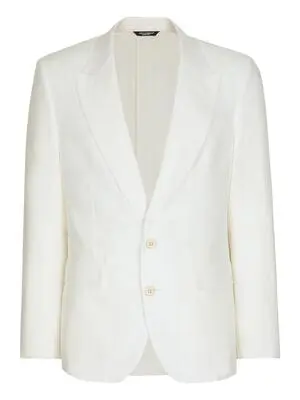 Dolce & Gabbana Single-breasted Linen Sicilia-fit Jacket - White