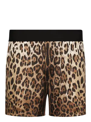 Dolce & Gabbana Leopard Silk Shorts - Print