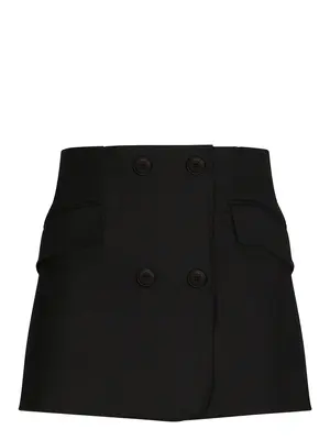 Dolce & Gabbana Stretch Twill Mini Wrap Skirt - Black