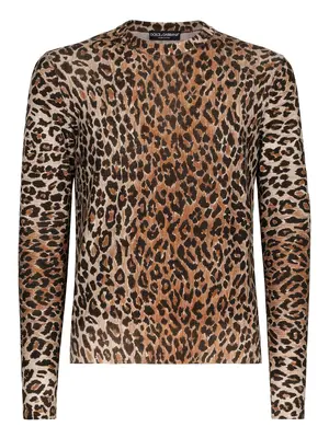 Dolce & Gabbana Leopard-print Wool Sweater - Animal Print