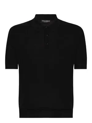 Dolce & Gabbana Silk And Cashmere Polo-shirt - Black