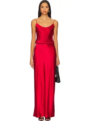 EAVES Yarden Silk Maxi Dress - Red