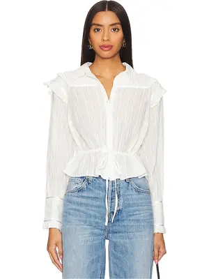 Free People Solid Daybreak Blouse - Optic White
