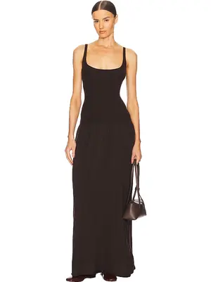 HELSA Maddison Maxi Knit Dress - Brown