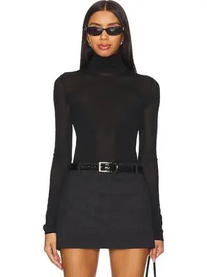 EAVES Alexander Sheer Turtleneck Sweater - Black