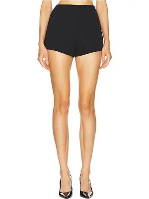 EAVES Naftali Polished Crepe Mini Shorts - Black