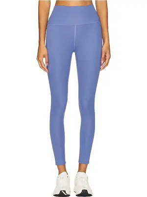 Beyond Yoga Powerbeyond Strive High Waisted Midi Legging In Blue - Hazy Peri