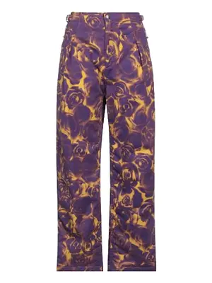 Burberry Straight-leg Floral Printed Cotton Pants - Purple