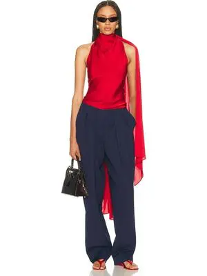 HELSA Helsa Natasha Silk Halter Ruby Red