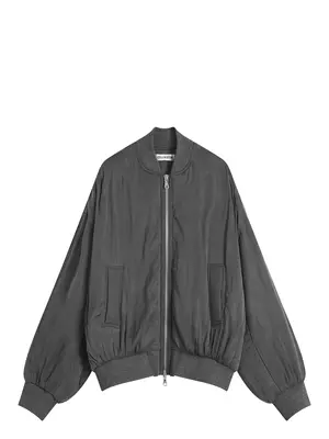 COLE BUXTON Cupro Bomber Jacket - Black