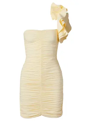 MAYGEL CORONEL Equinoccio One-shoulder Mini Dress - Yellow
