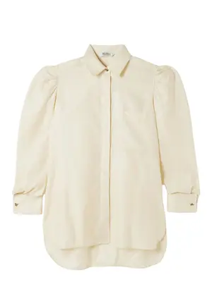 Max Mara Faraday Gathered Cotton Shirt - Ivory
