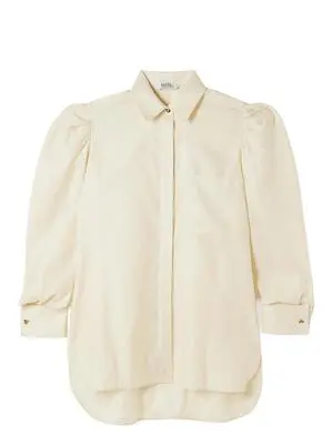 Max Mara Faraday Gathered Cotton Shirt - Neutrals