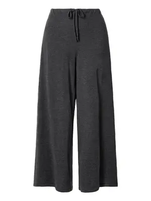 THE ROW Helphine Mélange Cashmere Wide-leg Pants - Gray