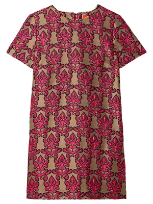 La DoubleJ Mini Swing Cotton-blend Jacquard Mini Dress - Pink
