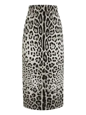 DOLCE & GABBANA Dolce & Gabbana Leopard-Print Midi Skirt