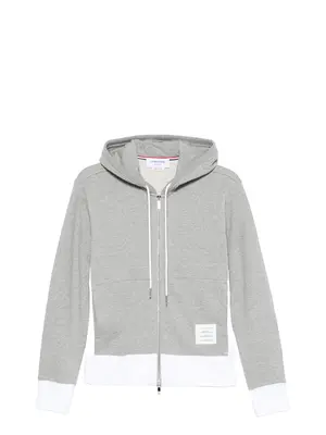 Thom Browne 4-bar Stripe Zip-up Hoodie - Grey