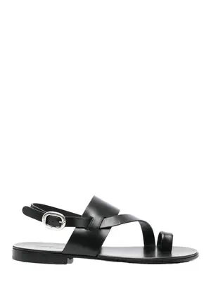 GIUSEPPE ZANOTTI Hezra Toe-loop Leather Sandals - Black
