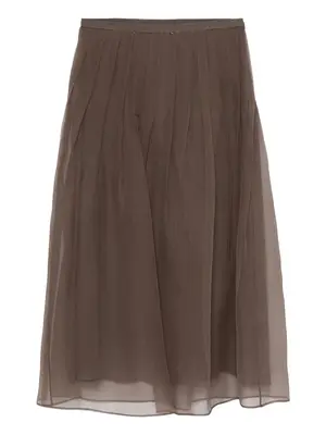 Brunello Cucinelli Pleated Skirt - Brown