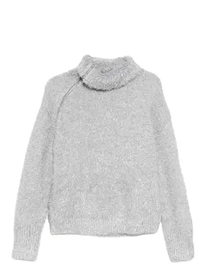 TOUT A COUP Turned Up Neck Sweater - Grey