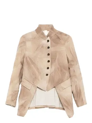 FORME D'EXPRESSION Distressed Off-centre Blazer - Brown