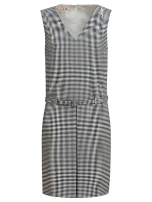Marni Check-pattern Mini Dress - Black