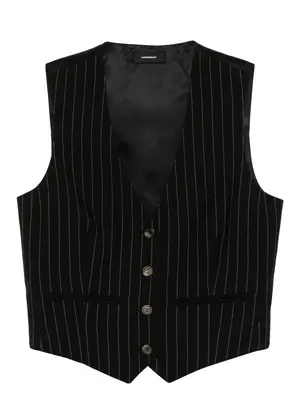 Wardrobe.NYC Striped Waistcoat - Black