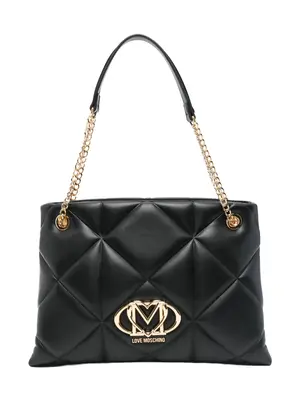 Moschino Logo-plaque Shoulder Bag - Black