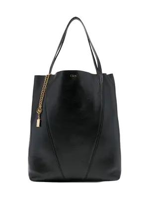 Chloé Large Spin Leather Tote - Black