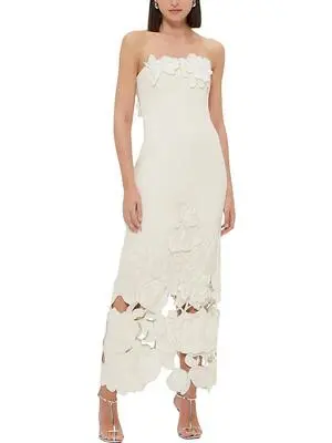 LEO LIN Rayna Strapless Crepe Dress - Vanilla
