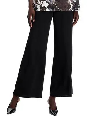 Caroline Rose Crepe Wide-leg Pants - Black