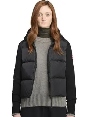 Canada Goose Hybridge Wide Quilt Knit Hoodie - Black