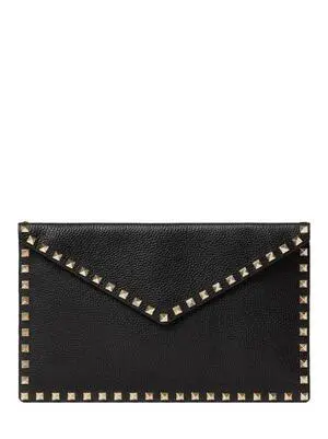 VALENTINO Valentino Garavani Large Rockstud Leather Envelope Pouch
