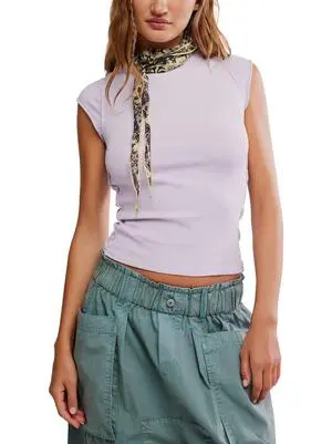 Free People Cap Sleeve T-shirt - Orchid