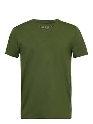 Derek Rose Basel 15 V-neck Short-sleeve Stretch-jersey T-shirt - Green