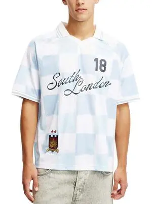 COTTON ON Soccer Jersey - White Baby Blue South London