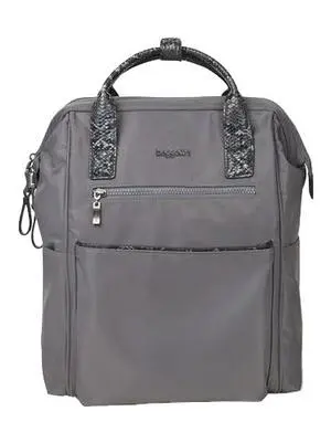 BAGGALLINI Laptop Backpack Smoke/faux Python Trim
