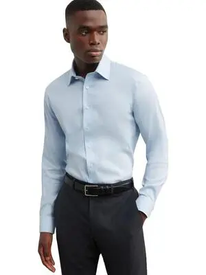 Nordstrom Trim Fit Solid Premium Performance Dress Shirt - Blue Skyway