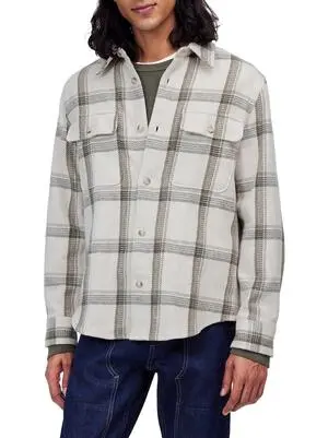 Madewell Plaid Cotton Blend Flannel Button-up Shirt - Bleached Canvas Heather