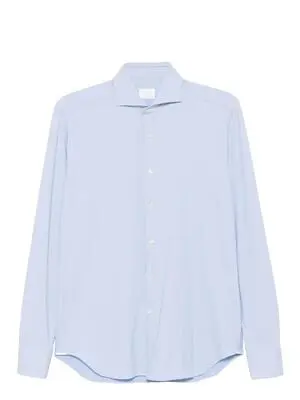 XACUS Patterned-jacquard Shirt - Blue